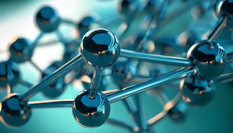 AI-generated Illustration of a Linked Molecules Model on a Plain ...