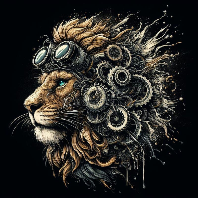 The Red Lion in Psychedelic Art Vibrant Stock Illustration ...