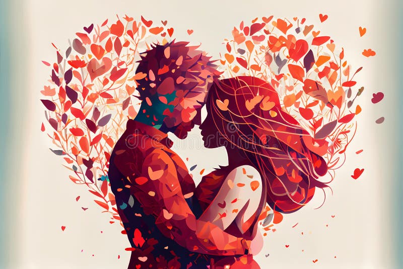 AI Generated Illustration of a Loving Cuddle Hugging Each Other Bonded ...