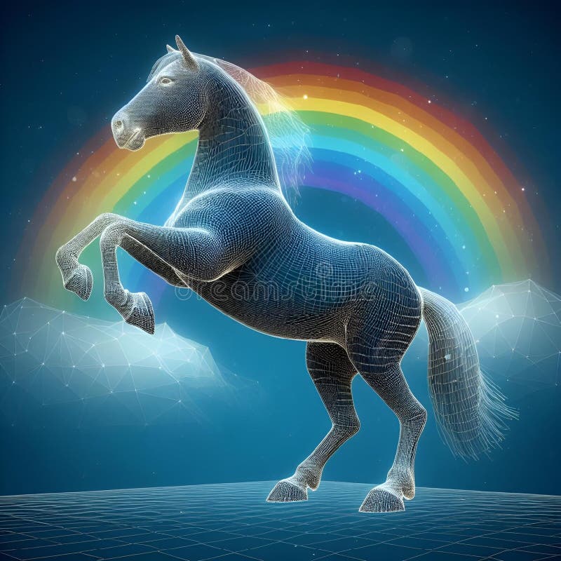 AI Generated Illustration of a Low-poly Horse Model that Uses a ...