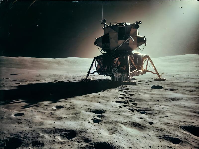 AI-generated Illustration of the Lunar Module on the Moon S Surface ...