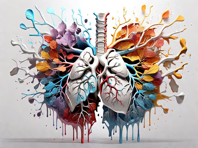 AI Generated Illustration of Lung Composition with Colors and ...
