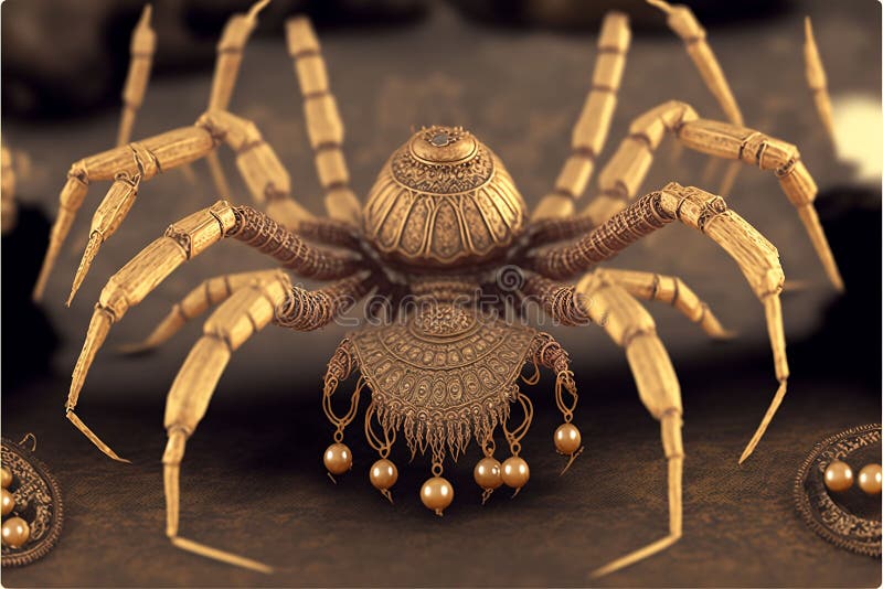 AI-generated Illustration of a Luxury Gold Spider Stock Illustration ...