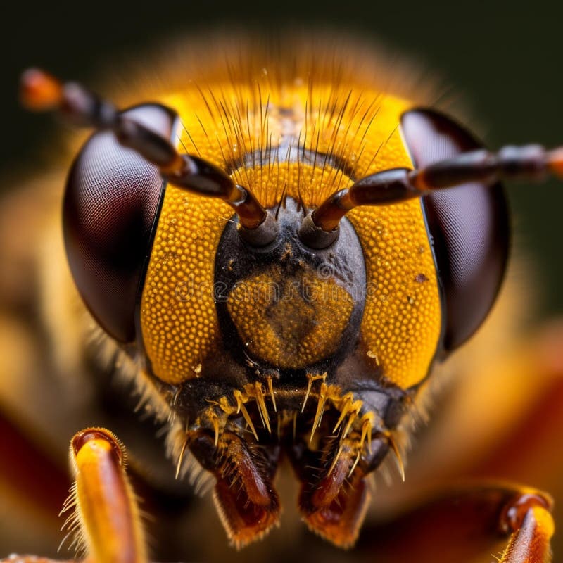 AI Generated Illustration of a Macro of a Bumblebee Stock Illustration ...