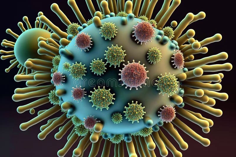 AI Generated Illustration of a Macro Image of Different 3D Pathogens ...