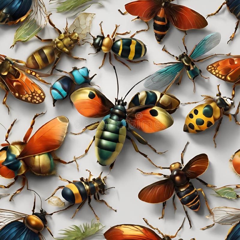AI Generated Illustration of a Macro Image of Insect Life with Detail ...