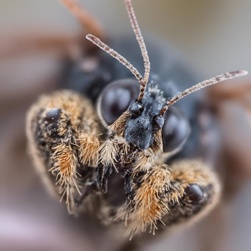 A Close Up Image of a Bug S Head on Its Legs Stock Illustration ...