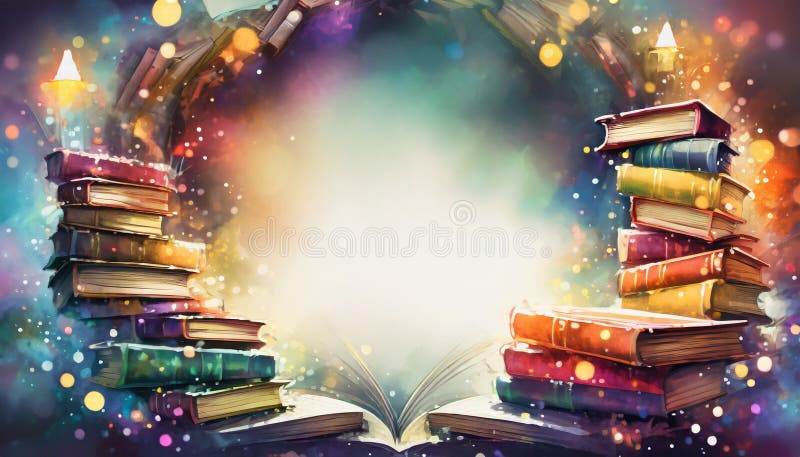 Magic Books. Fantasy Potion Mystery Game Asset Cartoon Concept ...
