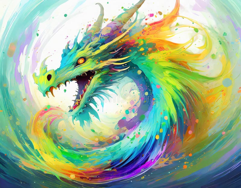 Abstract colorful dragon stock illustration. Illustration of symmetry ...