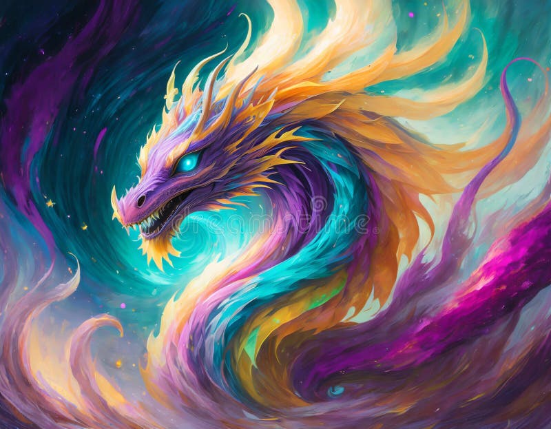 Abstract colorful dragon stock illustration. Illustration of organ ...