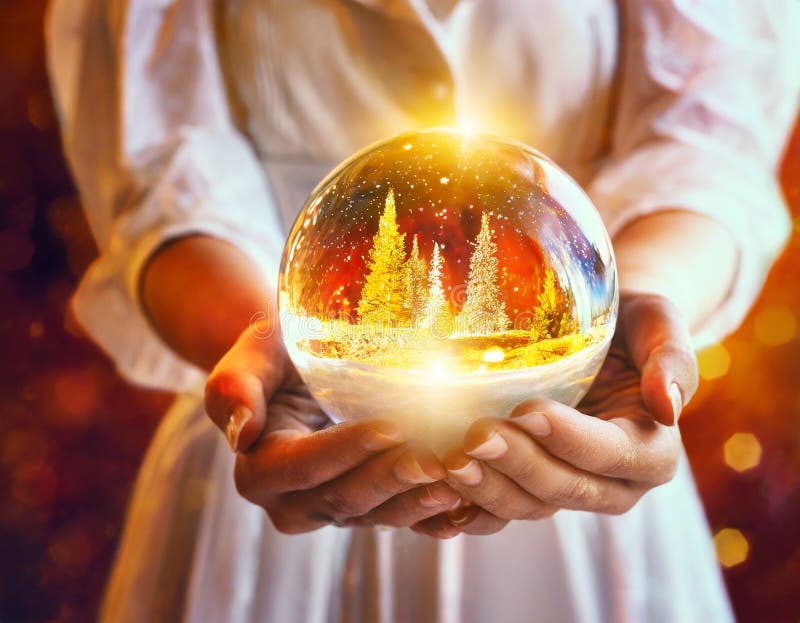 Wizard Holding Magical Sphere Stock Illustration - Illustration of ...