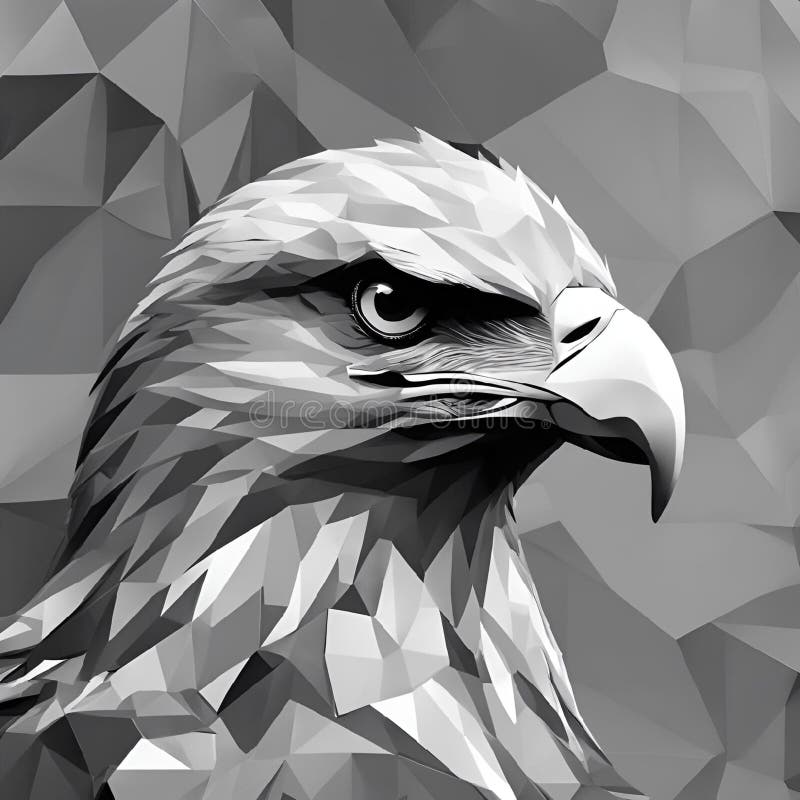 An Eagle on Some Very Big Low Polys and Triangles Stock Illustration - Illustration of strength ...