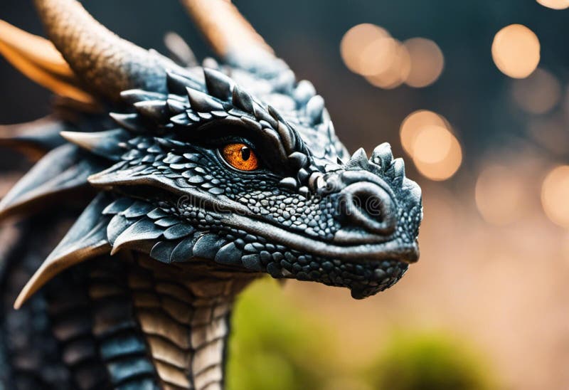 AI Generated Illustration of a Majestic Dragon Featuring Large, Curved ...