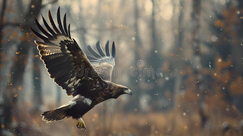AI Generated Illustration of a Majestic Eagle Soaring with Outstretched ...