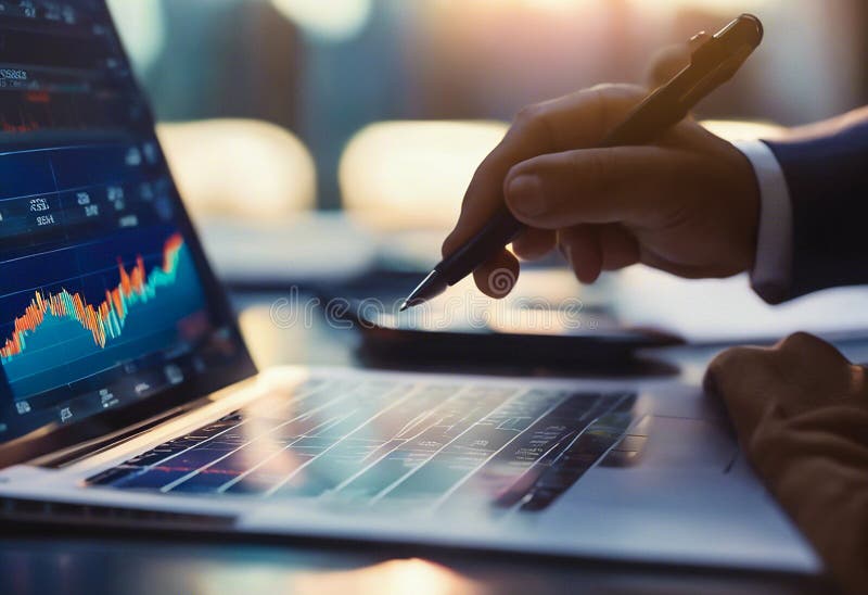 AI-generated Illustration of a Man Analyzing Trading Options on a ...