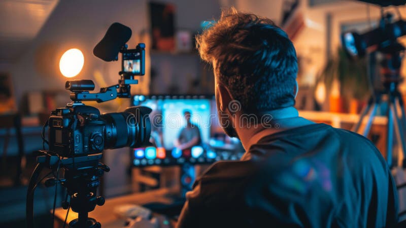 AI Generated Illustration of a Man Capturing a Photo with a Video ...