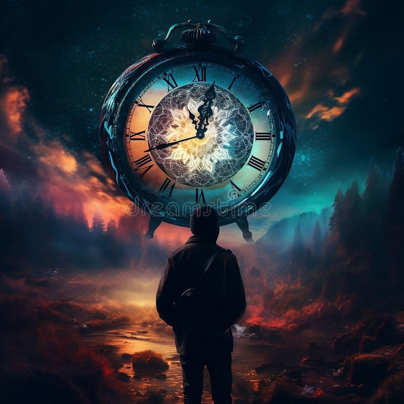 AI Generated Illustration of a Man in a Dramatic Scene Underneath a ...