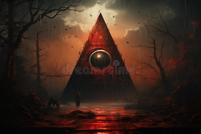 AI Generated Illustration of a Man in Front of a Large Pyramid with an ...