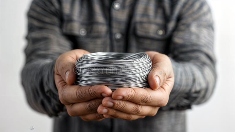 AI-generated Illustration of a Man Holding Metal Wire in His Hands ...