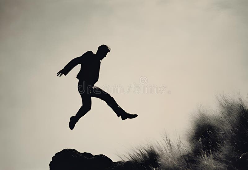 AI Generated Illustration of a Man Leaping in the Air Stock ...