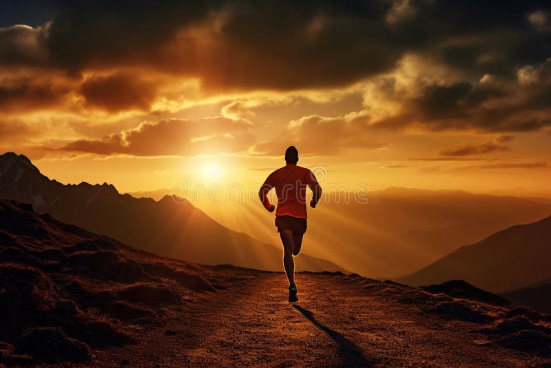 AI Generated Illustration of Man Running Stock Illustration ...