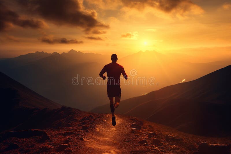 AI generated man running stock illustration. Illustration of exercise ...