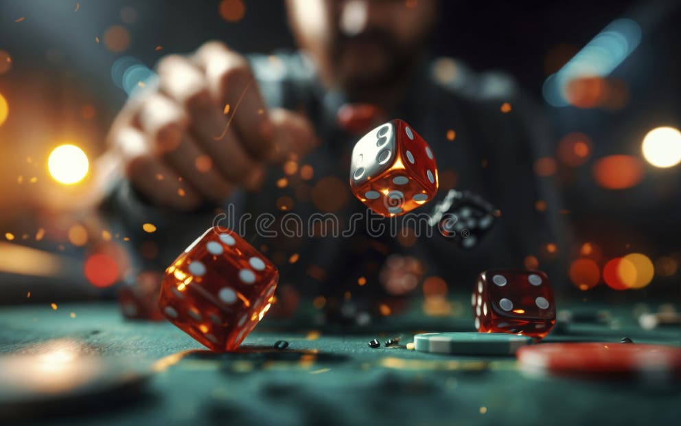 AI Generated Illustration of a Man Throwing Dice in the Air Stock Photo ...