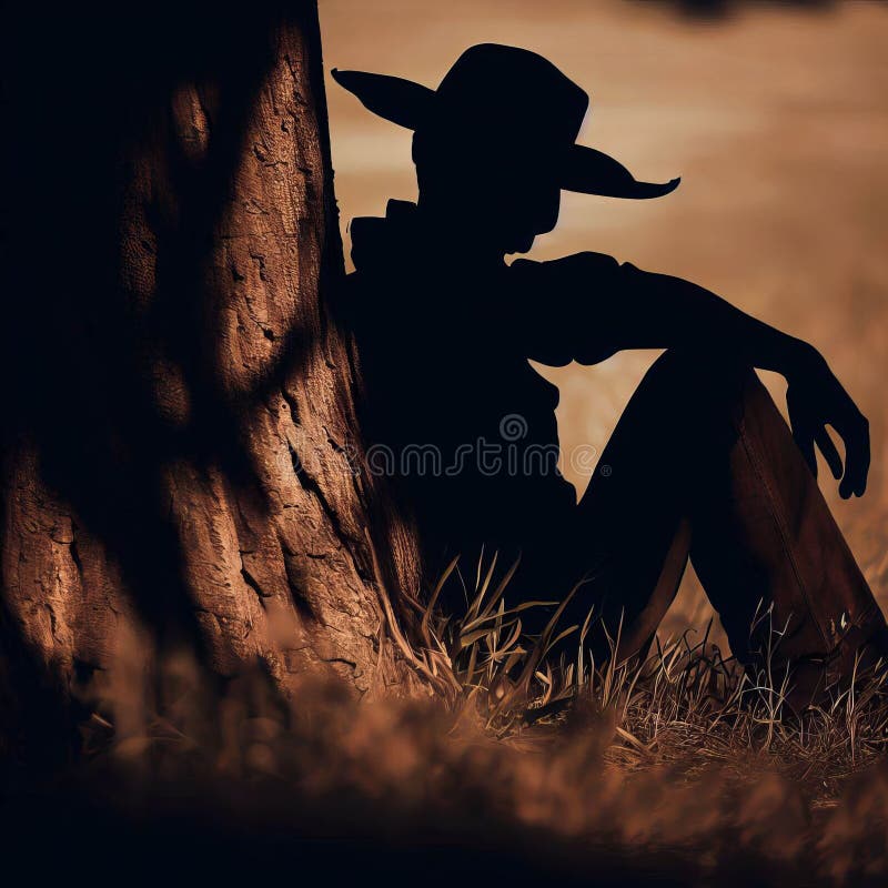 AI Generated Illustration of a Man Wearing a Traditional Cowboy Hat ...
