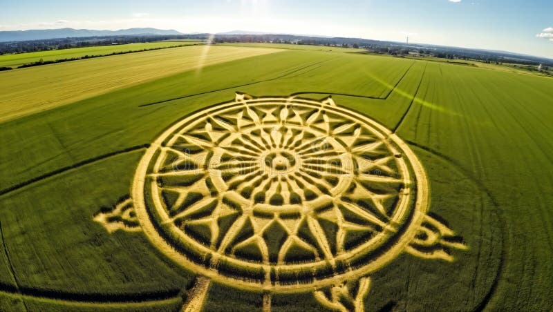 AI Generated Illustration of a Mandala Crop Circle Stock Photo - Image ...