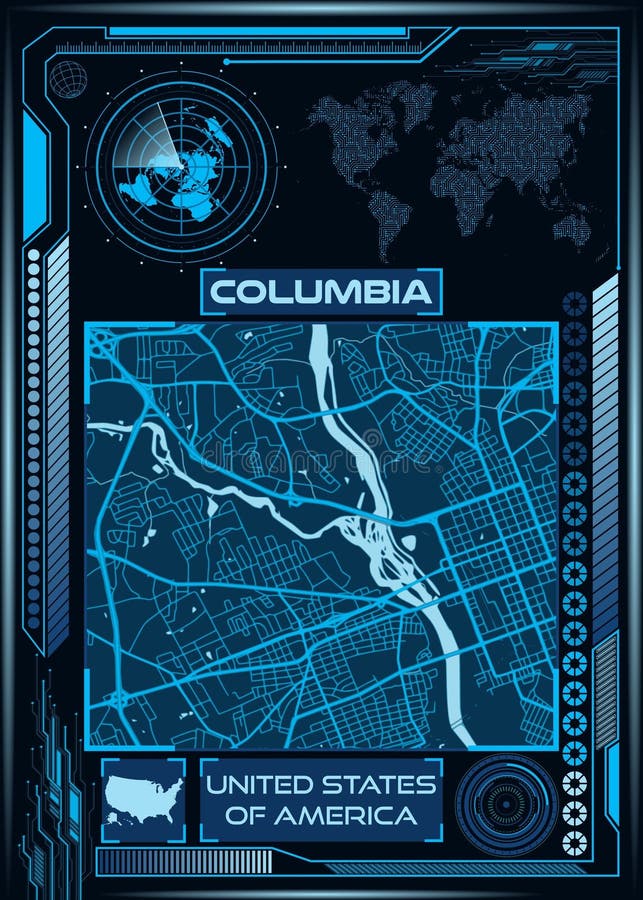 AI-generated Illustration of a Map of COLUMBIA with an Illustration of ...