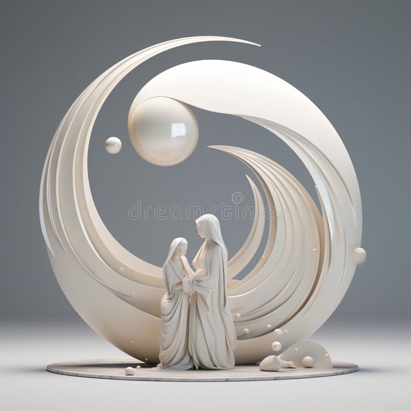 AI Illustration of a Marble Statue Perched Atop a Table, Depicting ...