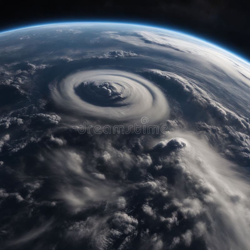 AI Generated Illustration of a Massive Hurricane Over the Earth Stock ...