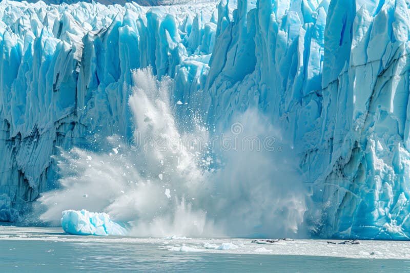 AI-generated Illustration of a Massive Ice Chunk Plunging into the ...