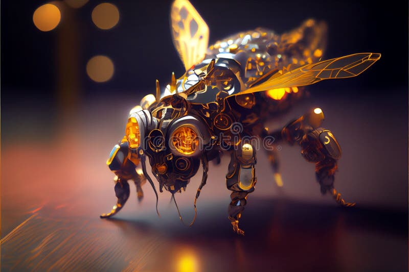 AI Generated Illustration of a Mechanical Fly Stock Illustration ...