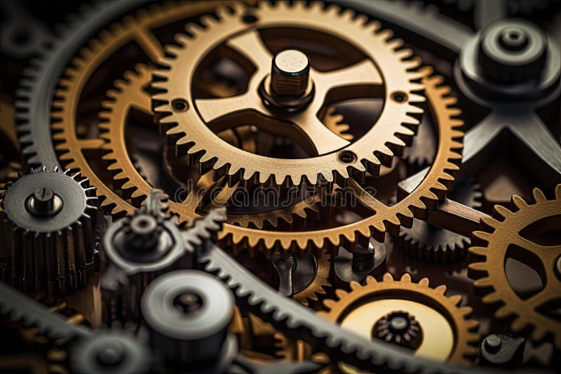 AI Generated Illustration of a Mechanical Gear System Featuring Several ...