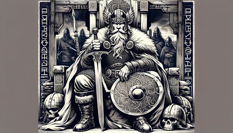 AI Generated Illustration of a Medieval King in Armor, Wielding Swords ...