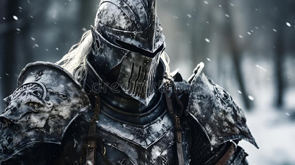 AI-generated Illustration of a Medieval Knight in a Forest Setting ...