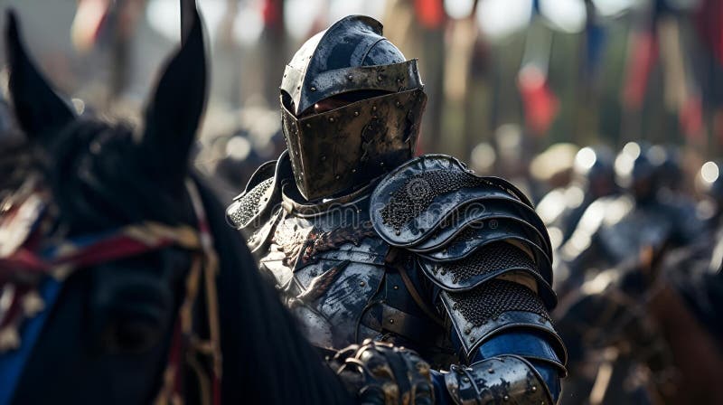 AI-generated Illustration of a Medieval Knight on Horseback in a Battle ...