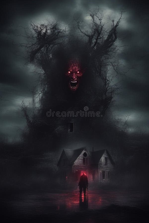 AI Generated Illustration of a Menacing Creature Looming in Front of a ...