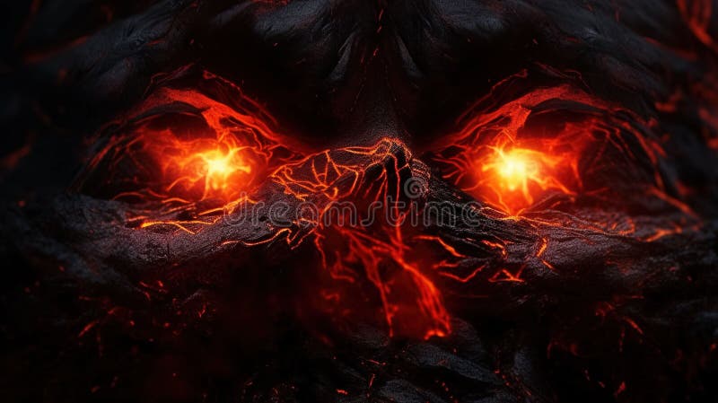 AI Generated Illustration of a Menacing Eyes Composed of Fire and ...