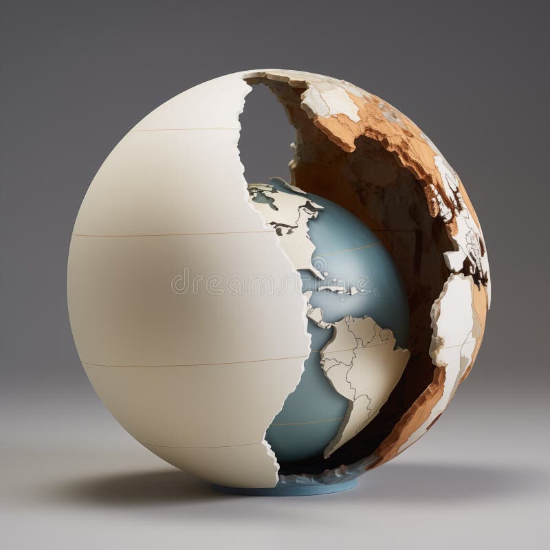 Broken globe stock illustration. Illustration of glowing - 309123762