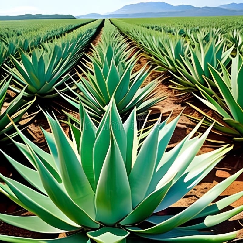 Agave field in Mexico stock illustration. Illustration of mexican ...