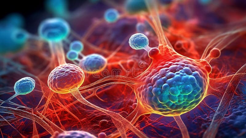 AI Generated Illustration of a Microscopic Image of a Cell from the ...