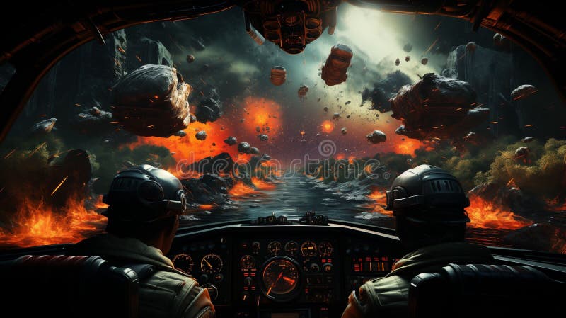 AI-generated Illustration of Military Personnel Sitting at the Control ...