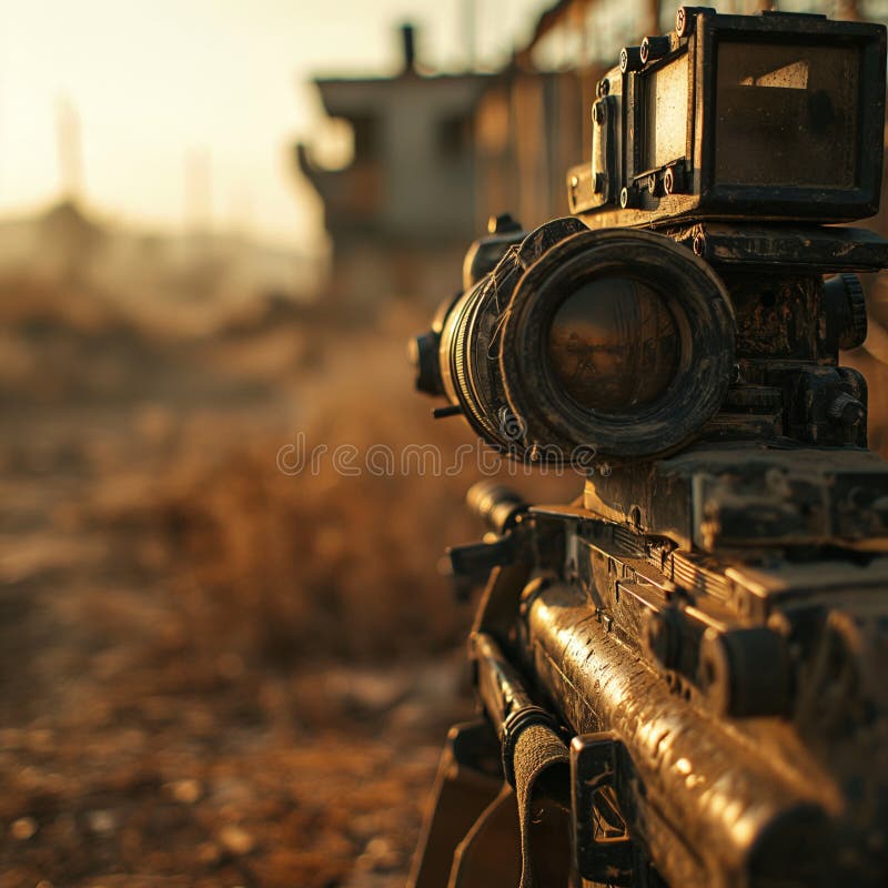 AI Generated Illustration of a Military Rifle with a Visor, Perspective ...