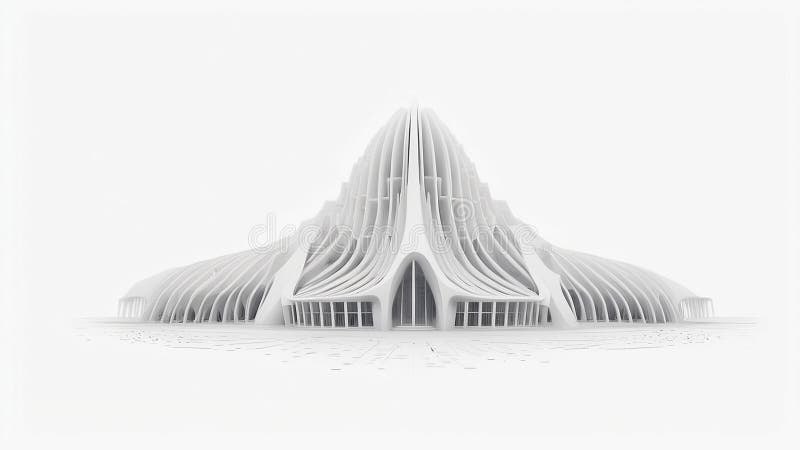 AI Generated Illustration of a Minimalist Abstract White Architectural ...