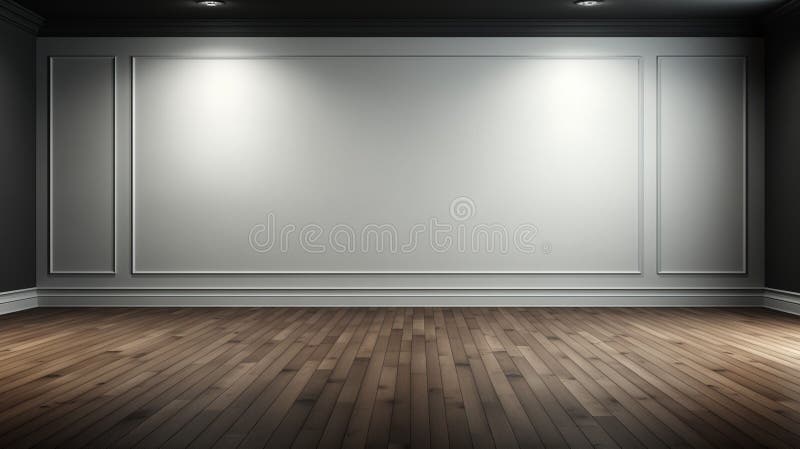 AI Generated Illustration of a Minimalistic Empty Room with Overhead ...