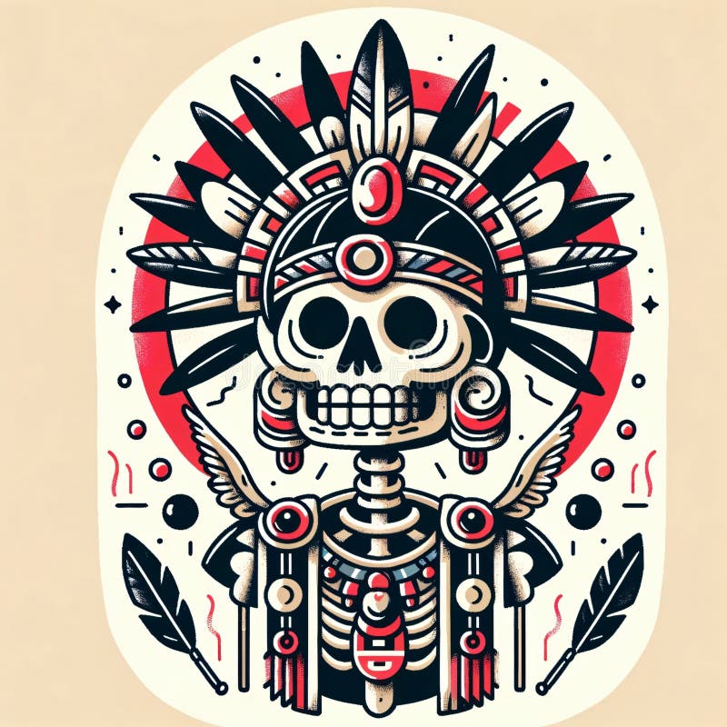 AI Generated Illustration of Miquiztli, the Aztec God of Death Stock ...