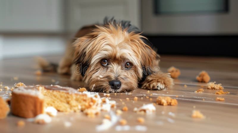 AI Generated Illustration of a Mischievous Dog Looks Guiltily at the ...