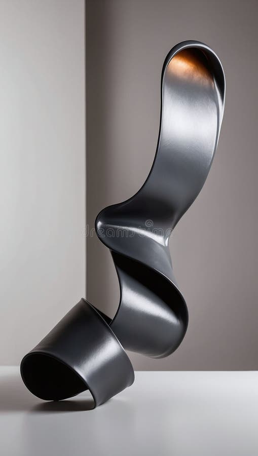 AI Generated Illustration of a Modern Abstract Sculpture with Smooth ...